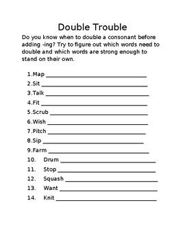 Adding ING Worksheet By Sarah Gill TPT