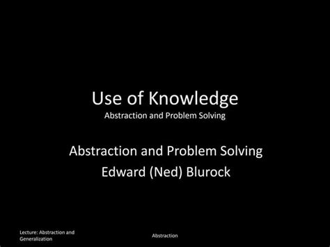 Generalization Abstraction Pptx