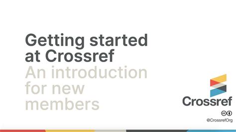 Getting Started At Crossref Youtube