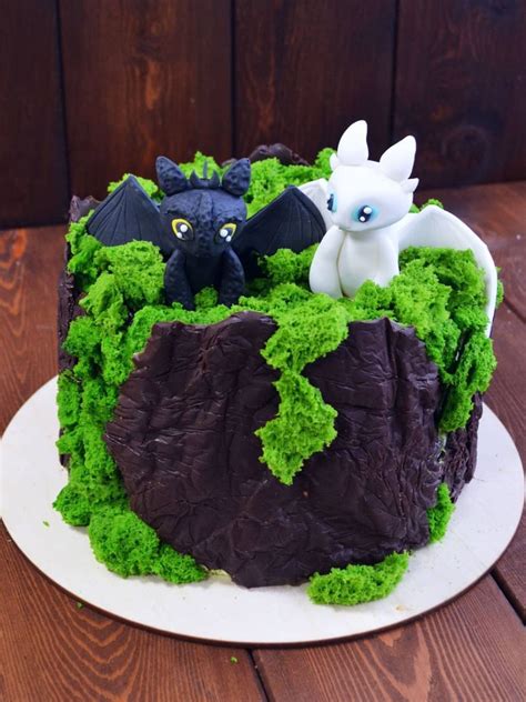 Торт с Беззубиком из мультфильма Как приучить дракона 3 Торт с драконом Торт Аниме торт