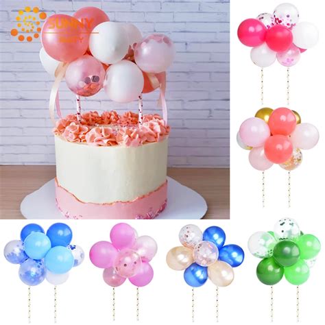 5 인치 풍선 아치 케이크 토퍼 Diy 미니 다채로운 풍선 컵케익 토퍼 키트 웨딩 생일 파티 케이크 장식 용품케이크 데코용품