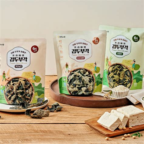 글루텐프리 라라스팜 김 두부각 부각 두부과자 비건 스낵 다이어트 간식 3종 밸런스다이어트랩