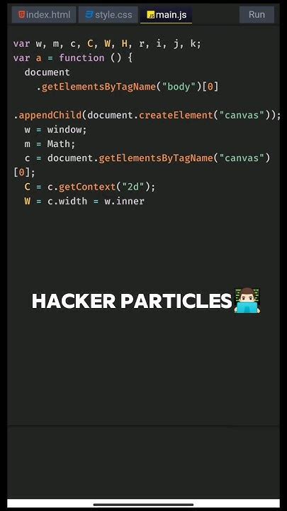 Hacker Particles Html Css Javascript Youtube