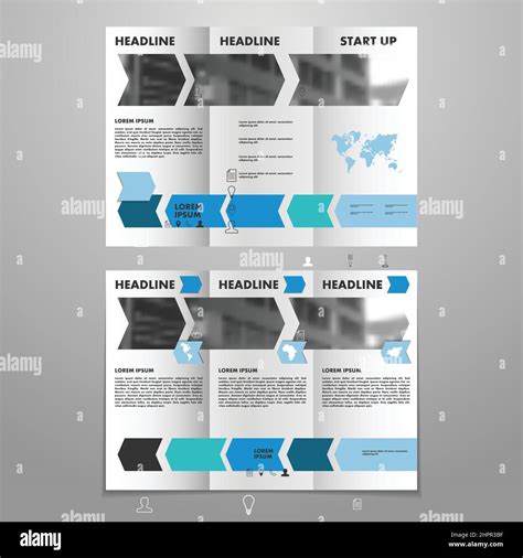 Blue Geometry Brochure Design Template Vector Cover Leaflet