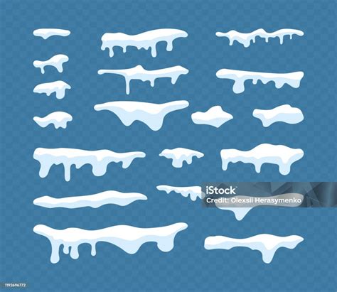 스노우 캡과 스노우볼 세트 눈 드리프트 겨울 장식 눈 요소 크리스마스 만화 디자인입니다 벡터 그림입니다 0명에 대한 스톡 벡터 아트 및 기타 이미지 Istock