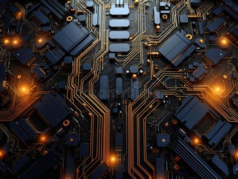 Inner And Outer Circuit Board Motherboard Abstract Background