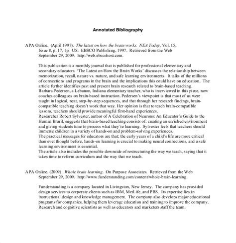 Annotated Bibliography Book Apa