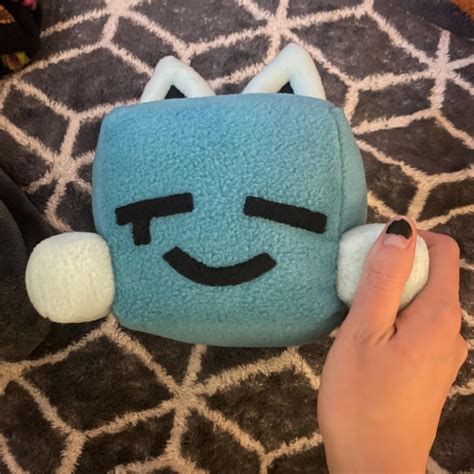 Big Cube Plush Toy Jsab Inspired Handmade Blue Fleece Plushie Etsy