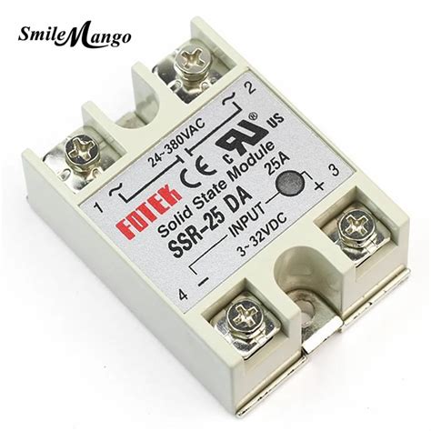 SmileMango 1pcs Solid State Relay SSR 25DA 25A 5 24VDC TO 24 380V AC SSR 25DA 6 20mA In Tool