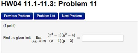Solved Hw04 111 113 Problem 11 Previous Problem Problem