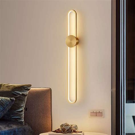 Promo Lampu Dinding Minimalis Lampu Hias Dinding Modern Cm Led Warna Bentuk Oval Garis Emas