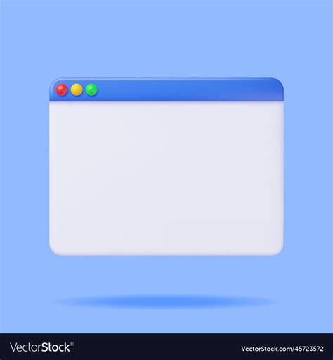 3d Browser Window Isolated Royalty Free Vector Image