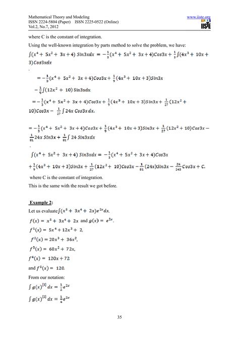 a mathematical model for integrating product of two functions pdf