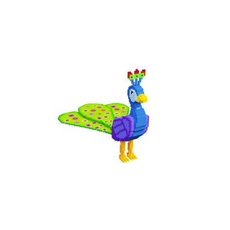 Kritrim Vault Peacock Voxel Bird 3d Model