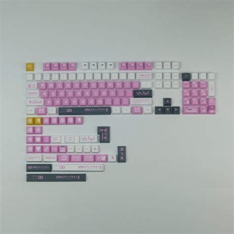Eva Unit Evangelion Keycaps Set Anime Mari Makinami Pink Keysium