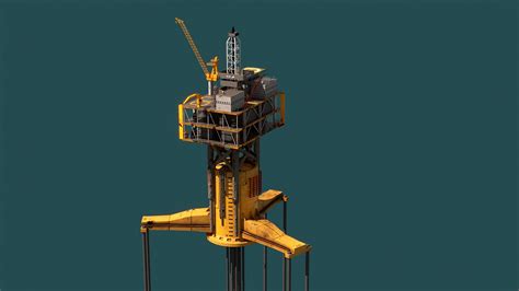 3d Model Old Tpl Tension Leg Oil Platform Turbosquid 2375112