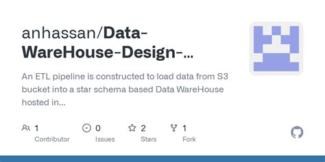 Data WareHouse Design Using ETL Pipeline With AWS S3 Redshift README Md