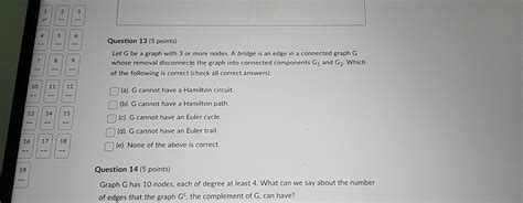 solved question 13 5 points let g be a graph with 3 or