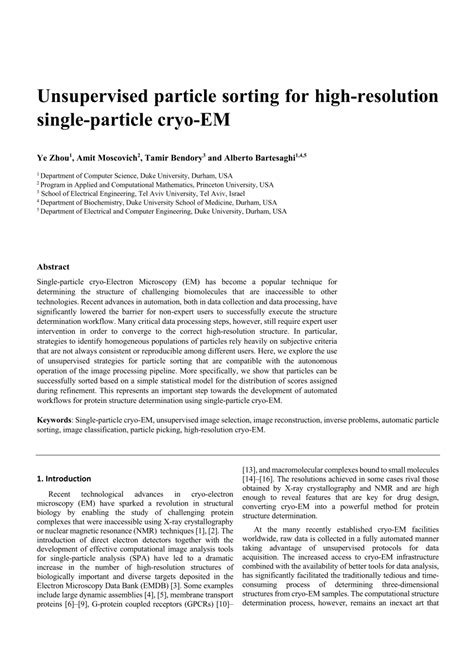 Pdf Unsupervised Particle Sorting For High Resolution Single Particle