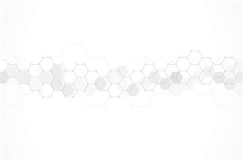 회색 배경에 육각 패턴 유전 연구 분자 구조 화학 공학 혁신 기술의 개념 설계 의료 과학 및 의학 배경에 사용 육각형에 대한 스톡 벡터 아트 및 기타 이미지 Istock