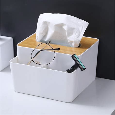 Jual Kotak Tempat Tissue Tisu Kecil Dengan Tempat Hp Model Tutup Kayu