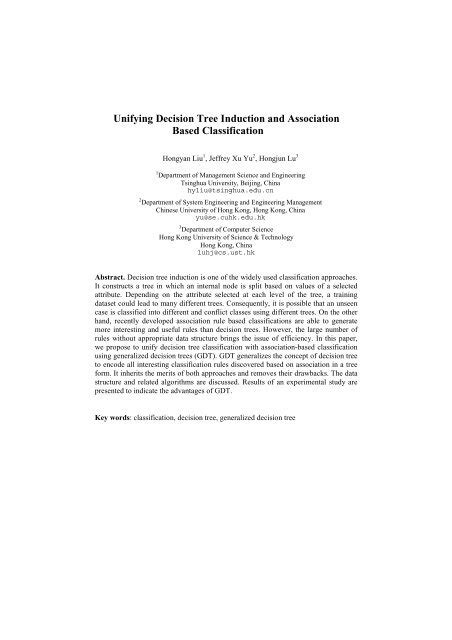 Unifying Decision Tree Induction And Association Based Classification