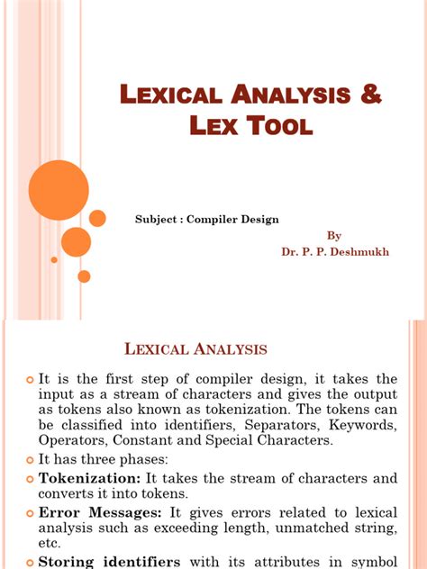 Lexical Analysis And Lex Tool Pdf Compiler Computer Science