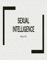 Sexual Intelligence Pdf SEXUAL INTELLIGENCE What Is This 1 What Is Sexual Intelligence