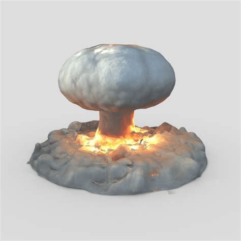 Nuclear Explosion Low Poly Pbr 3d Model