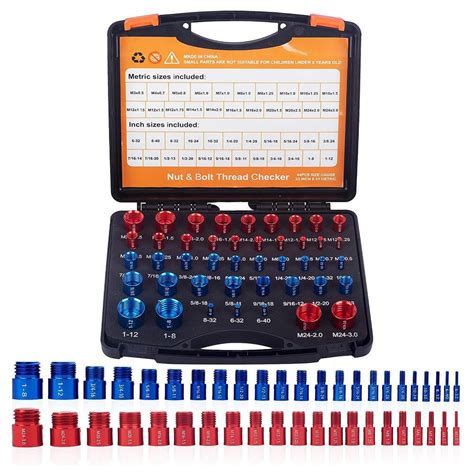 Jileijar 26 44x Inch And Metric Set Nut And Bolt Thread Checker Identifier Thread Gauges B зβ V7p4