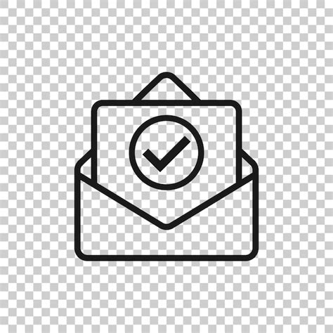 Premium Vector Envelope With Confirmed Document Icon In Flat Style Verify Vector Illustration