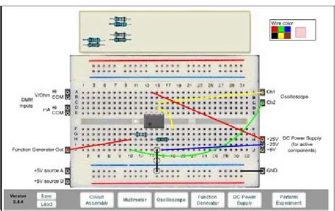 Virtual Breadboard With A Wired Operational Amplifier Circuit Download Scientific Diagram