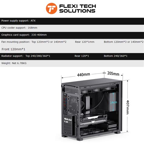 JONSBO D41 Mesh Screen ATX PC Desktop Case With 8 1280 800 Display Screen Black White Flexi