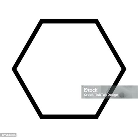 Hexagon Symbol Shape Vector Icon Outline Stroke For Creative Graphic Design Ui Element Stock