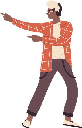 Man Pointing Something Left Illustration Free Download Entertainment Illustrations IconScout