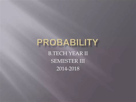 Probability And Random Variables PPTX Physics Science