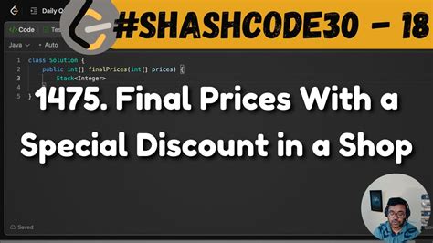 1475 final prices with a special discount in a shop leetcode daily