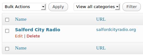 Links Manager WordPress Codex