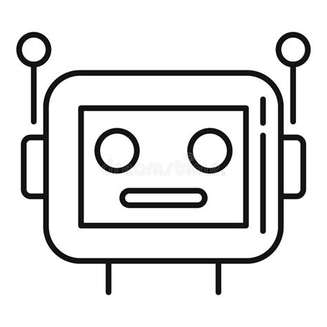 Cyber Robot Icon Outline Style Stock Vector Illustration Of Cyborg