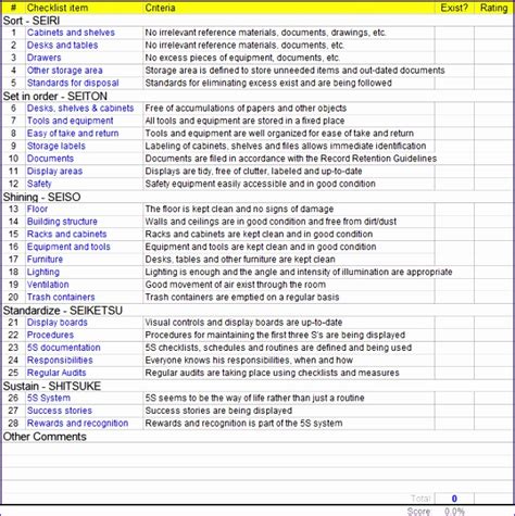 Microsoft Excel Checklist Template Excel Templates