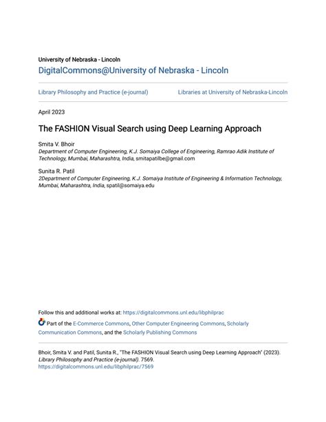 Pdf The Fashion Visual Search Using Deep Learning Approach