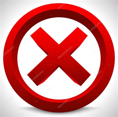 Red X Button — Stock Vector © Vectorguy 68109893