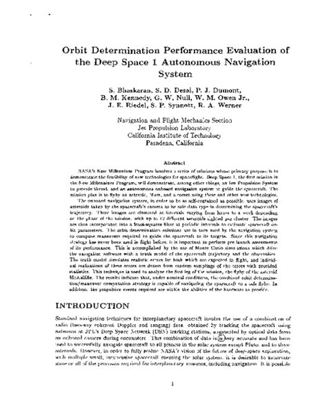 Pdf Orbit Determination Performance Evaluation Of The Deep Space 1