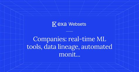 5 Companies Real Time Ml Tools Data Lineage Automated Monitoring Exa Websets