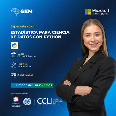 EspecializaciÓn En EstadÍstica Para Ciencia De Datos Con Python Gem Educa