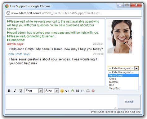 Screenshot ASP NET Live Chat Software