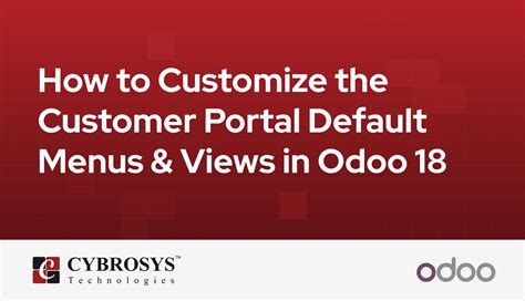 How To Customize The Customer Portal Default Menus And Views In Odoo 18