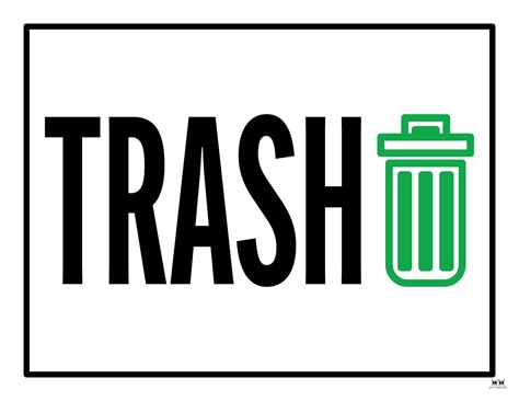 Trash Signs 20 Free Printables Printabulk