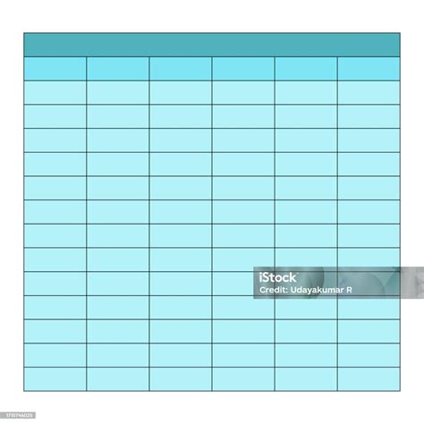 Rows And Columns Table Vector Illustration Depicting Title Bar Column