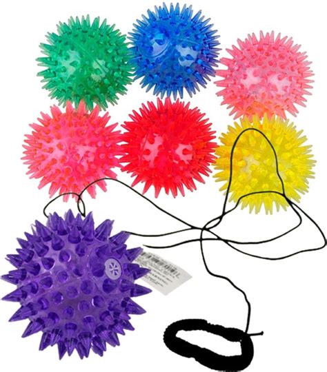 12ct Squeaky Led Spiked Return Yoyo Ball 4 Aces Wholesale